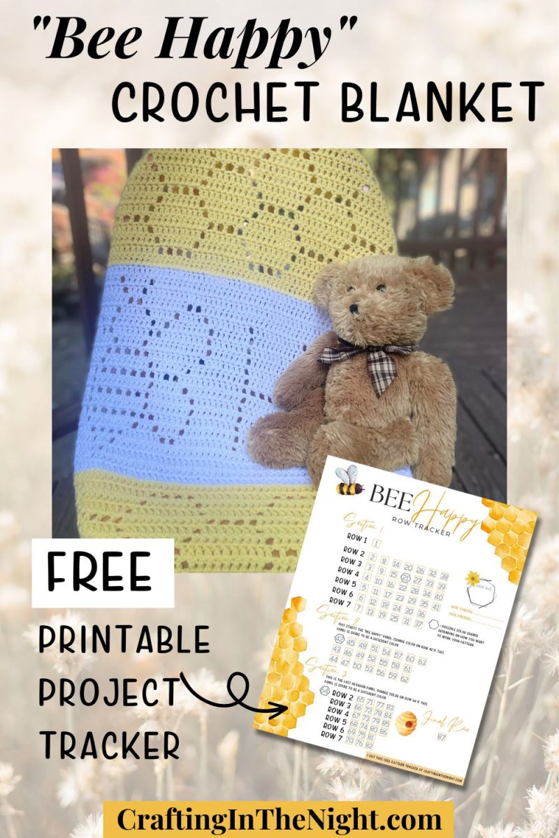 Easy Filet Crochet Blanket - Bee Happy - Crafting in the Night