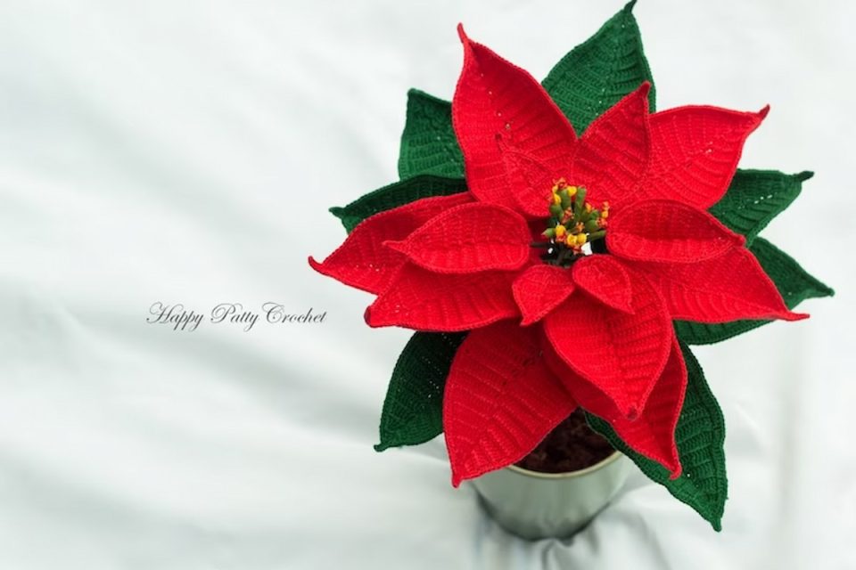 19 Crochet Poinsettia Patterns - Crafting in the Night