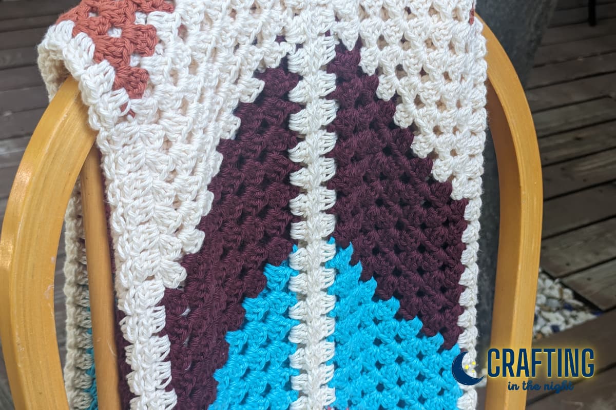 Retro Crochet Blanket Pattern - C2C Granny - Crafting in the Night