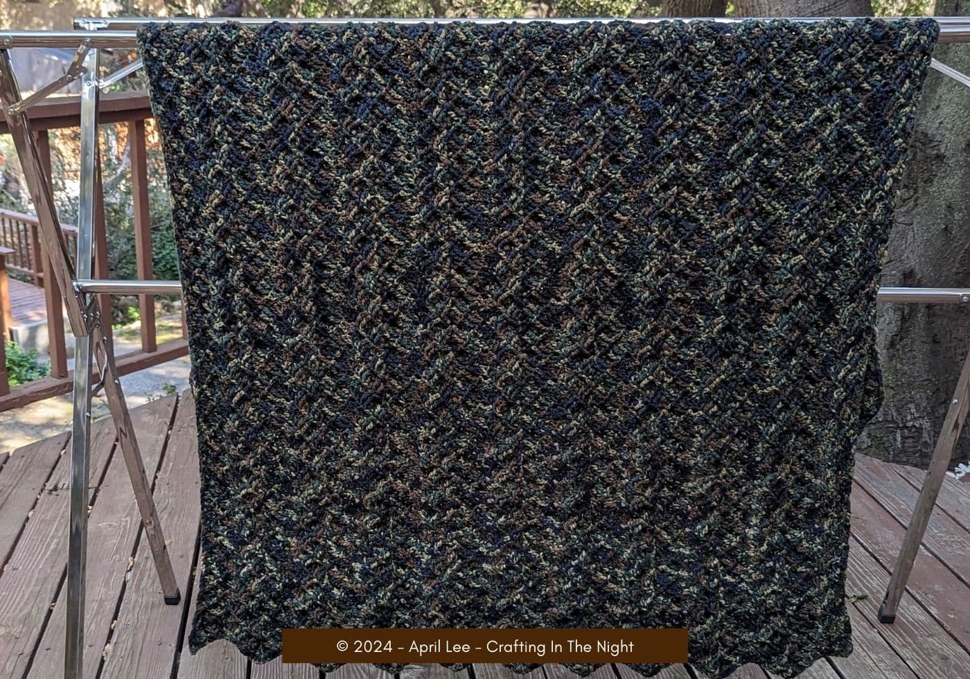 Camouflage Crochet Blanket - Woodland Ripple - Crafting in the Night