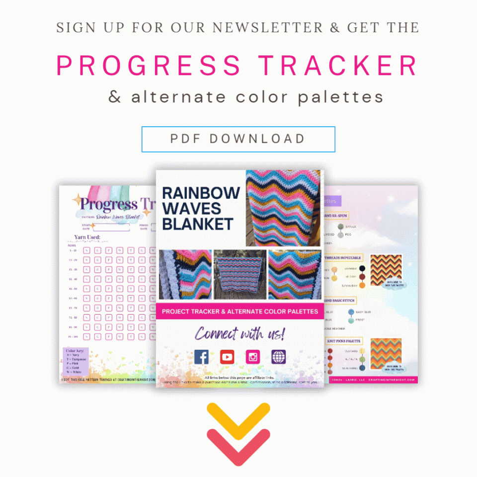 Modern Rainbow Waves Crochet Blanket - Crafting in the Night