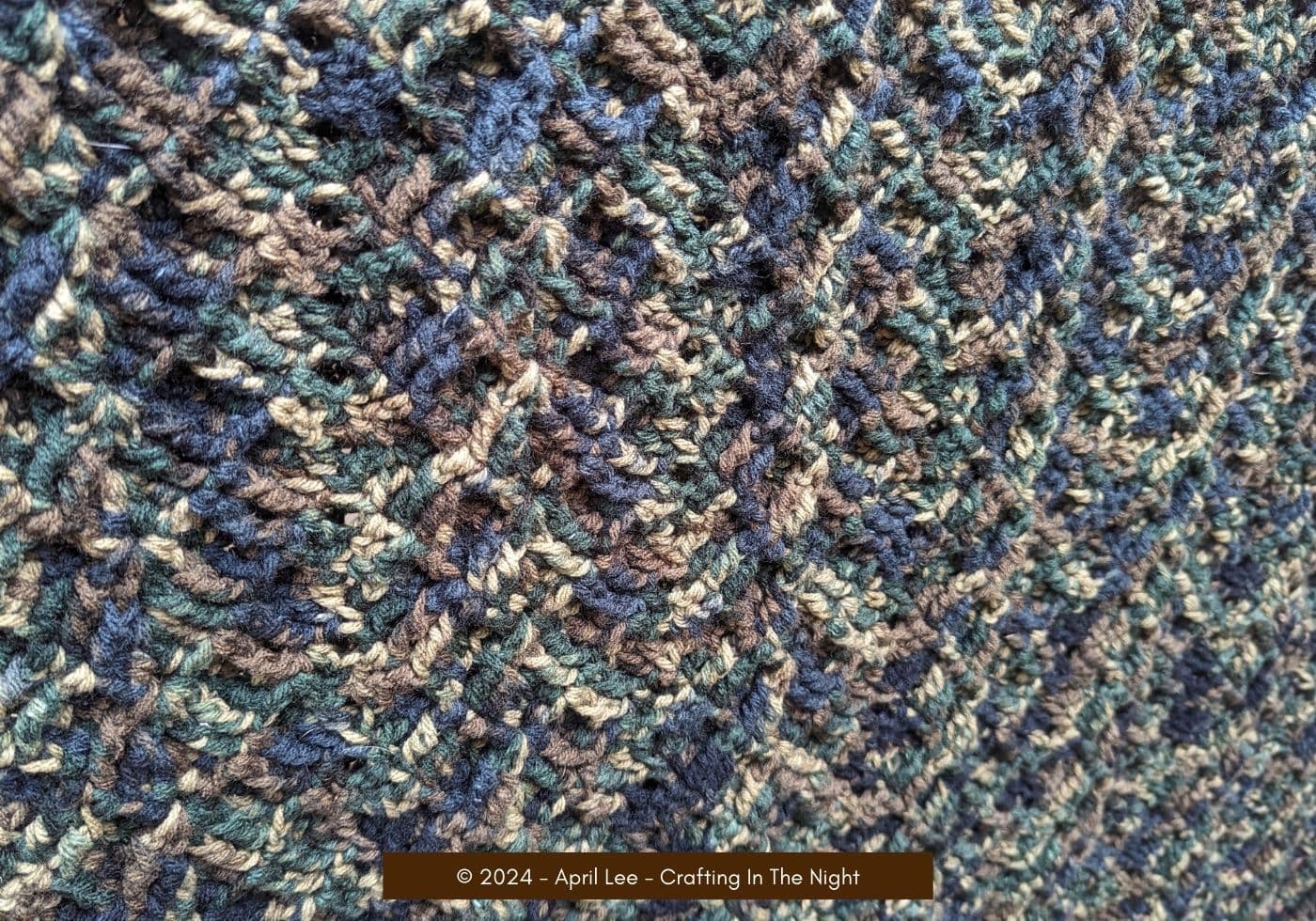 Camouflage Crochet Blanket - Woodland Ripple - Crafting in the Night