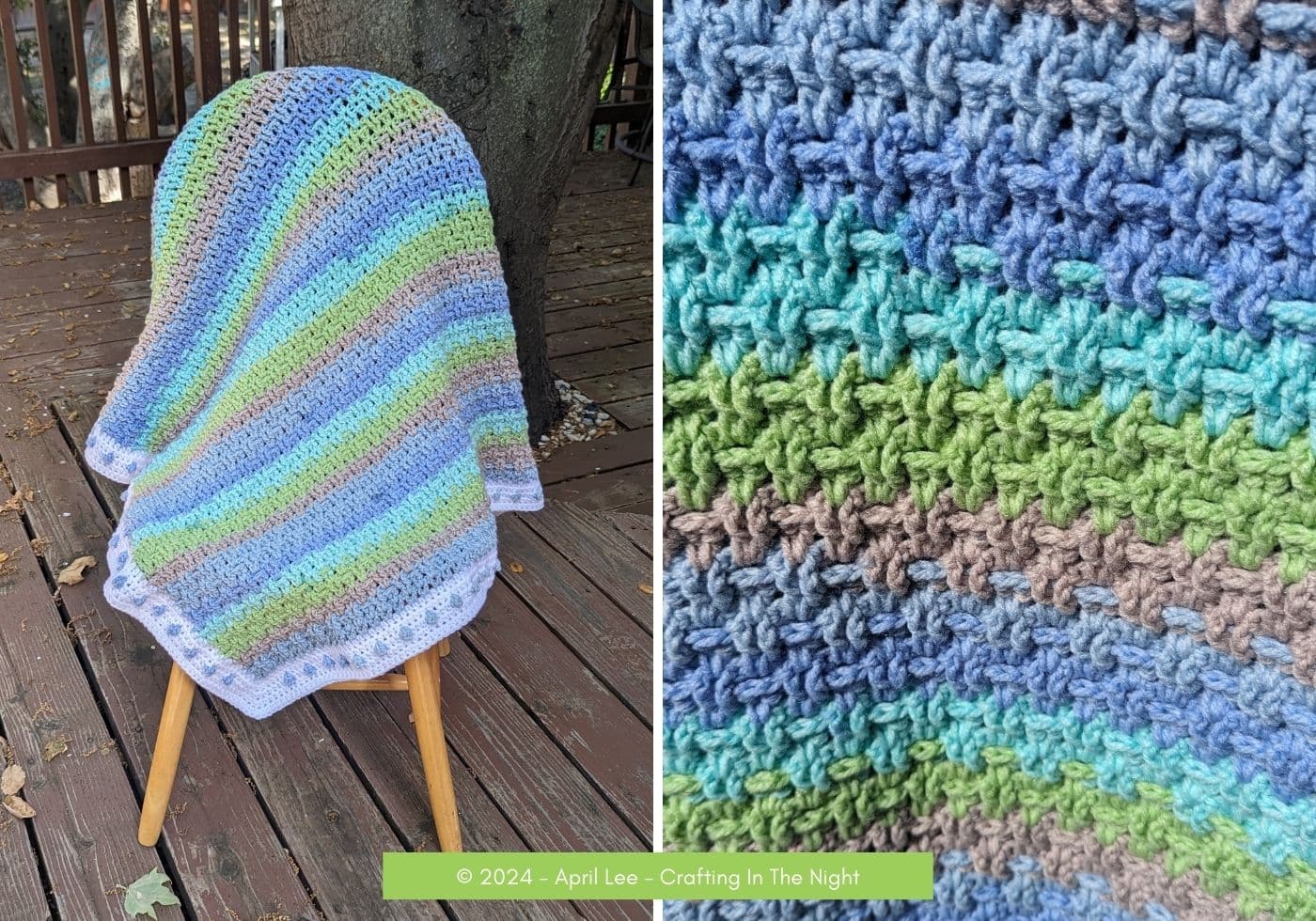Textured Crochet Diamond Weave Baby Blanket - Crafting in the Night