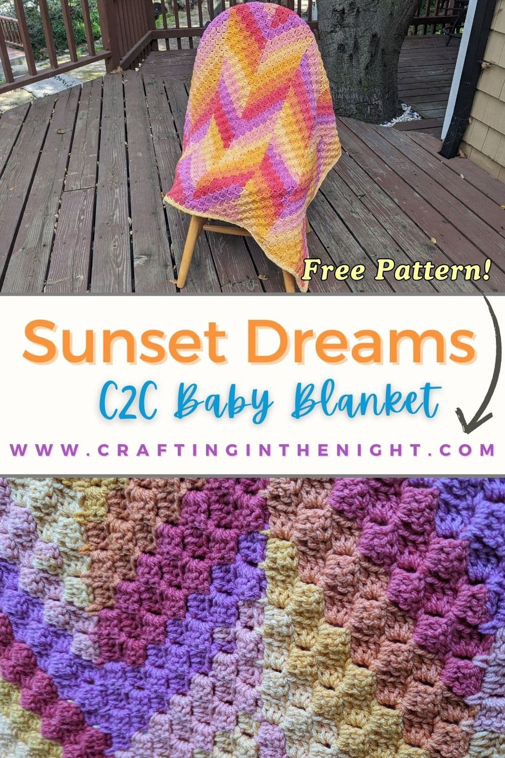 Sunset Dreams Baby Blanket - Crafting in the Night