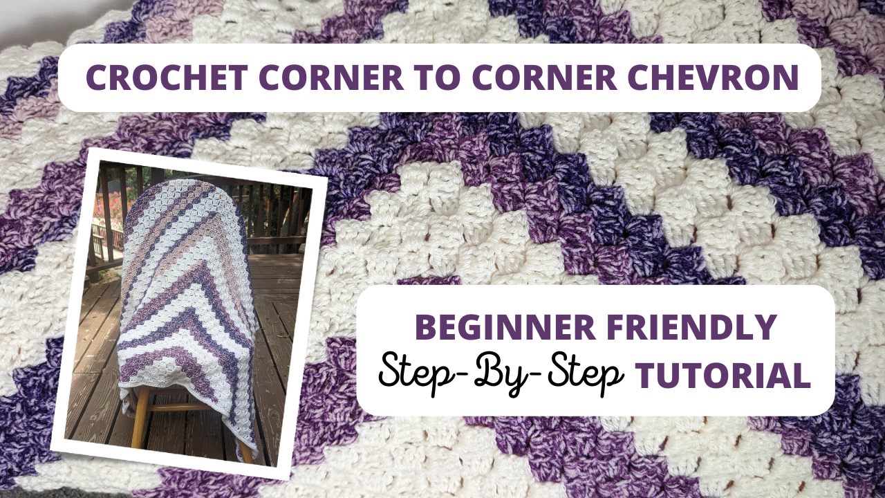 Indigo Breeze Afghan - a C2C Chevron Crochet Blanket - Crafting in the Night